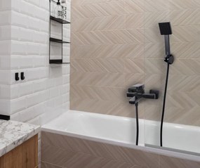 Erga Sara, vanová baterie s ruční sprchovou soupravou, černá matná, ERG-YKA-BW.SARA-BLK
