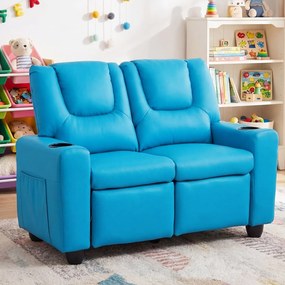 Costway 2-sedák dětské křeslo 100°-139° naklápěcí s funkcí polohování a držáky