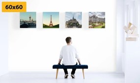Set obrazů pro milovníky Francie - 4x 60x60 cm