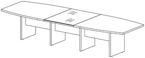 FREZZA - Jednací stůl ASSET 370, 420x120 cm - skleněná středová deska