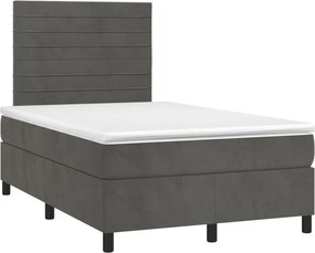 Box spring postel s matrací tmavě šedá 120 x 200 cm samet 3143074
