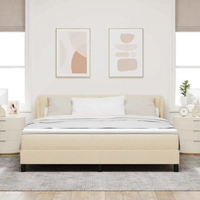 Postel s boxspringem s čelo Krémová 180 x 200 cm textil 3340043