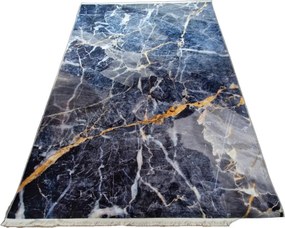 HU Modrošedý moderní koberec VELVET M281 Rozměr: 50x80 cm