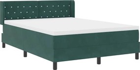 Postel s boxspringem s čelo Tmavě zelená 190 x 140 cm samet 3341411