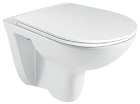 Mereo - Závěsné WC se sedátkem softclose, rimless, bílá VSD81S