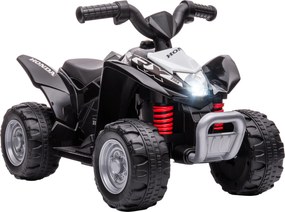AIYAPLAY elektrická čtyřkolka miniquad pro děti od 18 měsíců, dětská elektrická čtyřkolka s LED diodami a klaksonem, černý kov, bezpečná zábava při j…