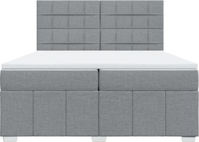 Box spring postel s matrací světle šedá 200 x 200 cm textil 3294075
