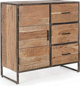 Komoda z masivu akácie v přírodní barvě 90x90x40 cm Elmer – Bizzotto