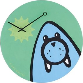 Nástěnné hodiny Wizky Walrus zelené