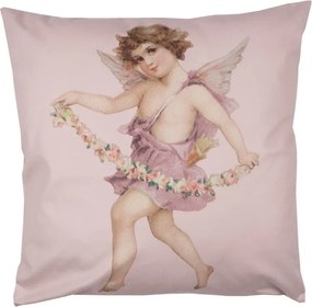 Růžový povlak na polštář s andělem Angel - 45*45 cm