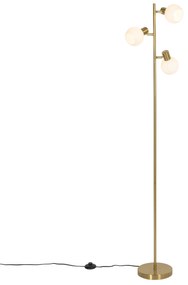 Stojací lampa zlatá s opálovým sklem 3-světelná nastavitelná - Anouk