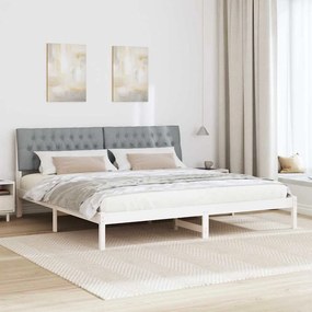 Rám postele s čalouněným čelem s čelo Bílá 200 x 200 cm 3394382