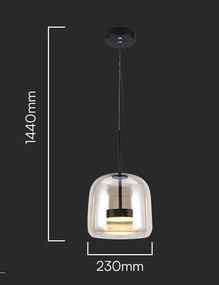 LED Solution Černé závěsné LED svítidlo s jantarovým stínidlem 23cm 6W 23379