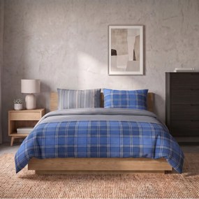 Bavlněné povlečení DELUX CAMPUS modré - 1x 240/220, 2x 70/90cm