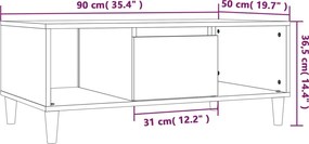 vidaXL Konferenční stolek 90x50x36,5 cm kompozitní dřevo [821065] Barva: Bílá