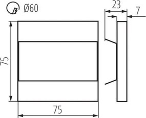 Orientační svítidlo 12V Kanlux TERRA LED B-WW 3000K teplá bílá 26849