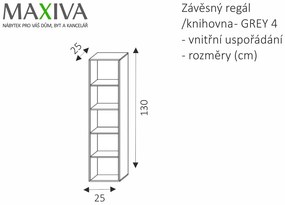MAXIVA Obývací stěna - GREY, bílá/černá