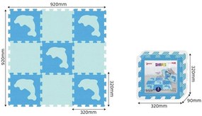 Pěnové puzzle puzzle s delfíny, 20 ks, 32x32cm