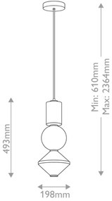 Alora Mood ALM-BIJOU-P3-MB - LED Lustr na lanku BIJOU LED/20W/230V 3000K černá