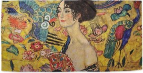 Sablio Ručník Dáma s vějířem - Gustav Klimt - 50x100 cm