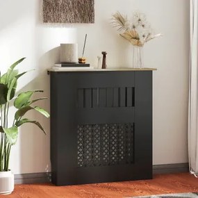 HOMCOM kryt radiátoru 78 x 19 x 81 cm, kryt radiátoru, moderní lamelový a voštinový design, černá