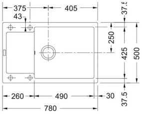 Franke Maris MRG611-78BB Granitový dřez s odkapem oboustranné provedení, 78x50cm, černá mat, 114.0637.575