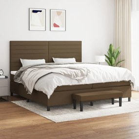 Box spring postel s matrací tmavě hnědá 200x200 cm textil 3136704