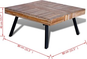 vidaXL Konferenční stolek čtvercový regenerovaný teak [241706]
