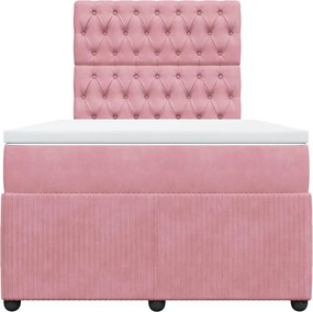 Box spring postel s matrací růžová 120 x 200 cm samet 3294621