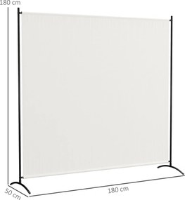 Outsunny jednopanelová venkovní přepážka pro soukromí, voděodpudivý panel s UV30+, stabilní základna, béžová (180 × 50 × 180 cm)