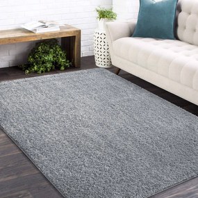 Jednobarevný shaggy koberec šedé barvy Šířka: 200 cm | Délka: 290 cm