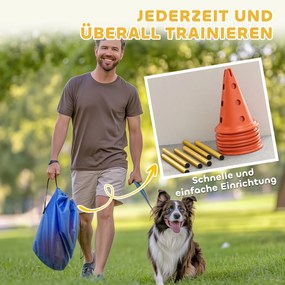 Agility set pro psy 3-dílné vybavení pro výcvik psů Zásuvná sada překážek se 6 kužely 3 překážky Přepravní taška