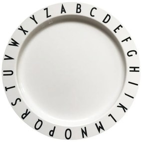 Bílý dětský talíř Design Letters Eat &amp; Learn, ø 20 cm