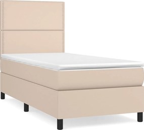 vidaXL Box spring postel s matrací 80 x 200 cm umělá kůže [3142754] Barva: Bílá