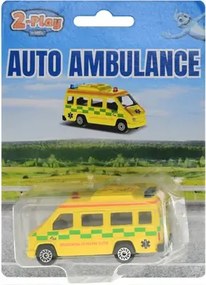 2-PLAY TRAFFIC Sanitka žlutá / Na volný chod / Kov, plast / 8 cm