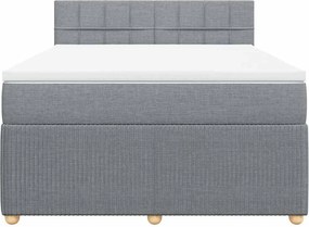 Box spring postel s matrací světle šedá 140 x 200 cm textil 3287479