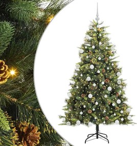 Umělý sklopný vánoční stromeček s kužely Zelená 180 cm 3395092