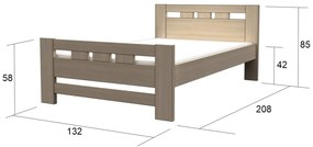 Via-nábytek Postel ANESTA masiv buk - vysoké čelo u nohou Povrchová úprava postele: Buk (lakovaný) Rozměry postele: 200 x 200