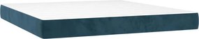 Box spring postel s matrací a LED tmavě modrá 160x200 cm samet 3134475