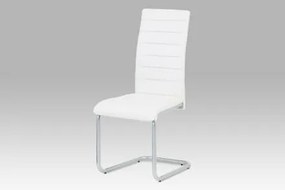 Autronic Moderní jídelní židle Jídelní židle, koženka bílá / šedý lak (DCL-102 WT)