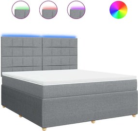 Box spring postel s matrací světle šedá 180 x 200 cm textil 3294435