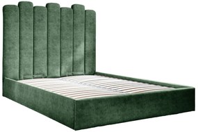 OnaDnes -20% Zelená sametová dvoulůžková postel Miuform Dreamy Aurora 180 x 200 cm