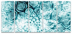 Malvis ® Obraz Ledové modrá mandala Velikost: pětidílný obdélník - 100x45 cm