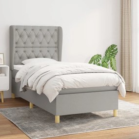Box spring postel s matrací světle šedá 80 x 200 cm textil 3128717