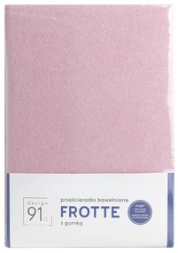 ELASTICKÉ FROTÉ PROSTĚRADLO S GUMOU 200X220 CM, VÝŠKA 20 CM PÚDROVĚ RŮŽOVÁ