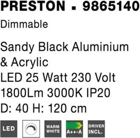 Závěsné LED svítidlo NOVA LUCE PRESTON 30W 3000K 9865140
