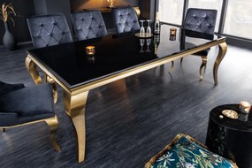 Invicta Interior Jídelní stůl moderní barokní černo zlatý opál