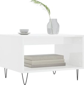 vidaXL Konferenční stolek 60 x 50 x 40 cm kompozitní dřevo [829254] Barva: bílá s vysokým leskem