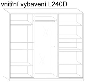 Šatní skříň Rico 240 se zrcadlem