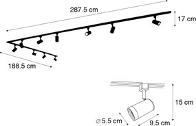 Chytrý 1fázový kolejnicový systém s 10 bodovými světly bílý vč. Wifi GU10 - Iconic Jeana